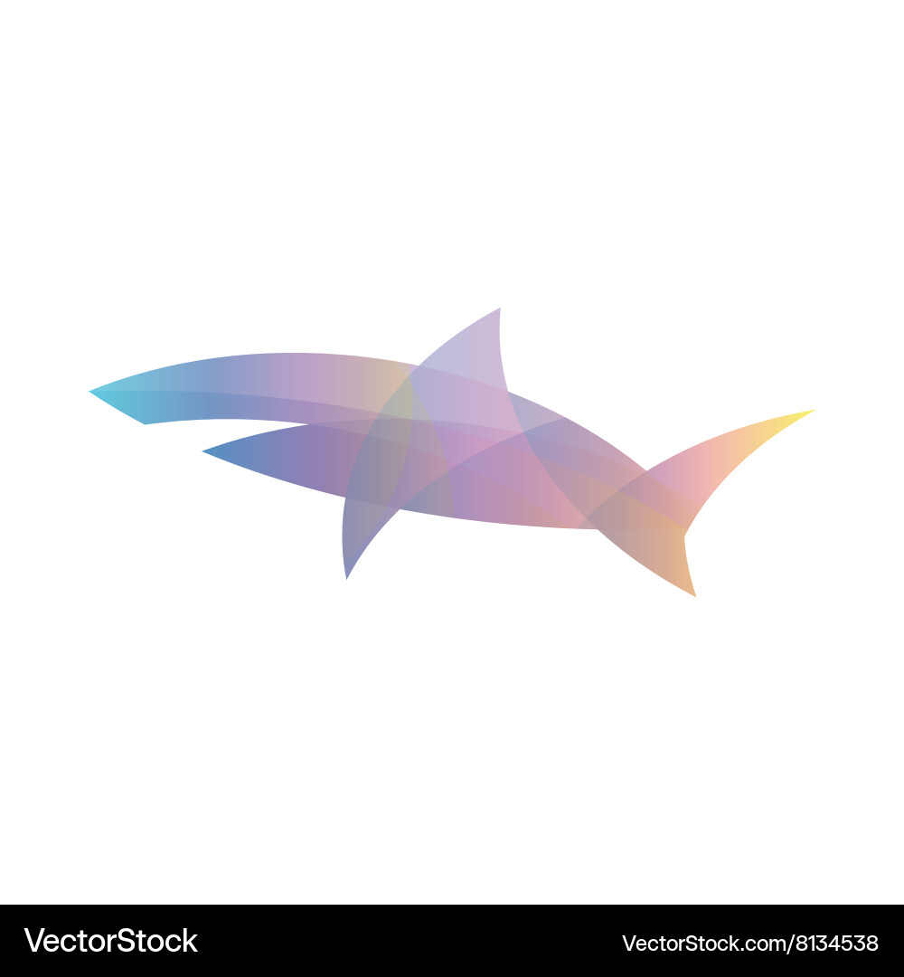 Color shark gradient overlay Royalty Free Vector Image