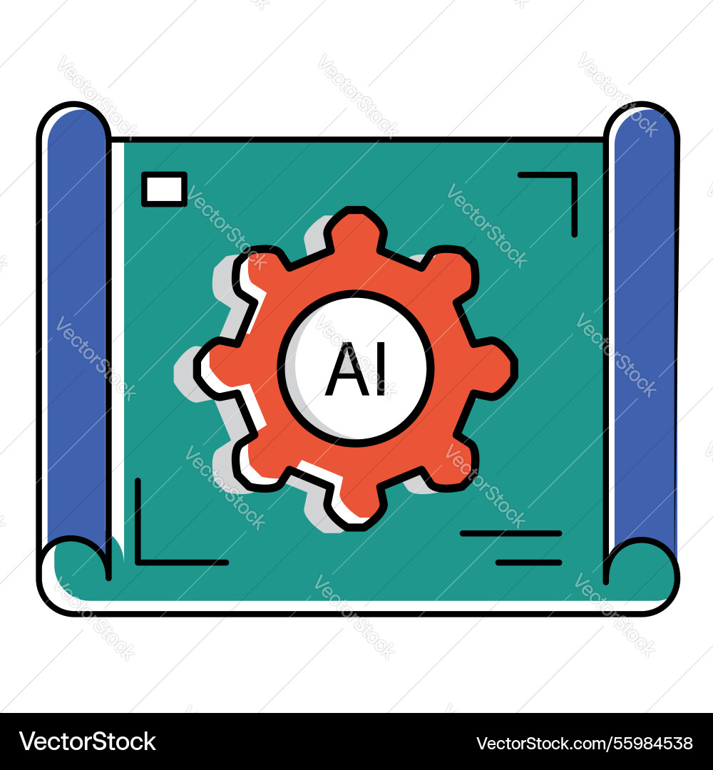 Corporate business ai plan document icon design Vector Image