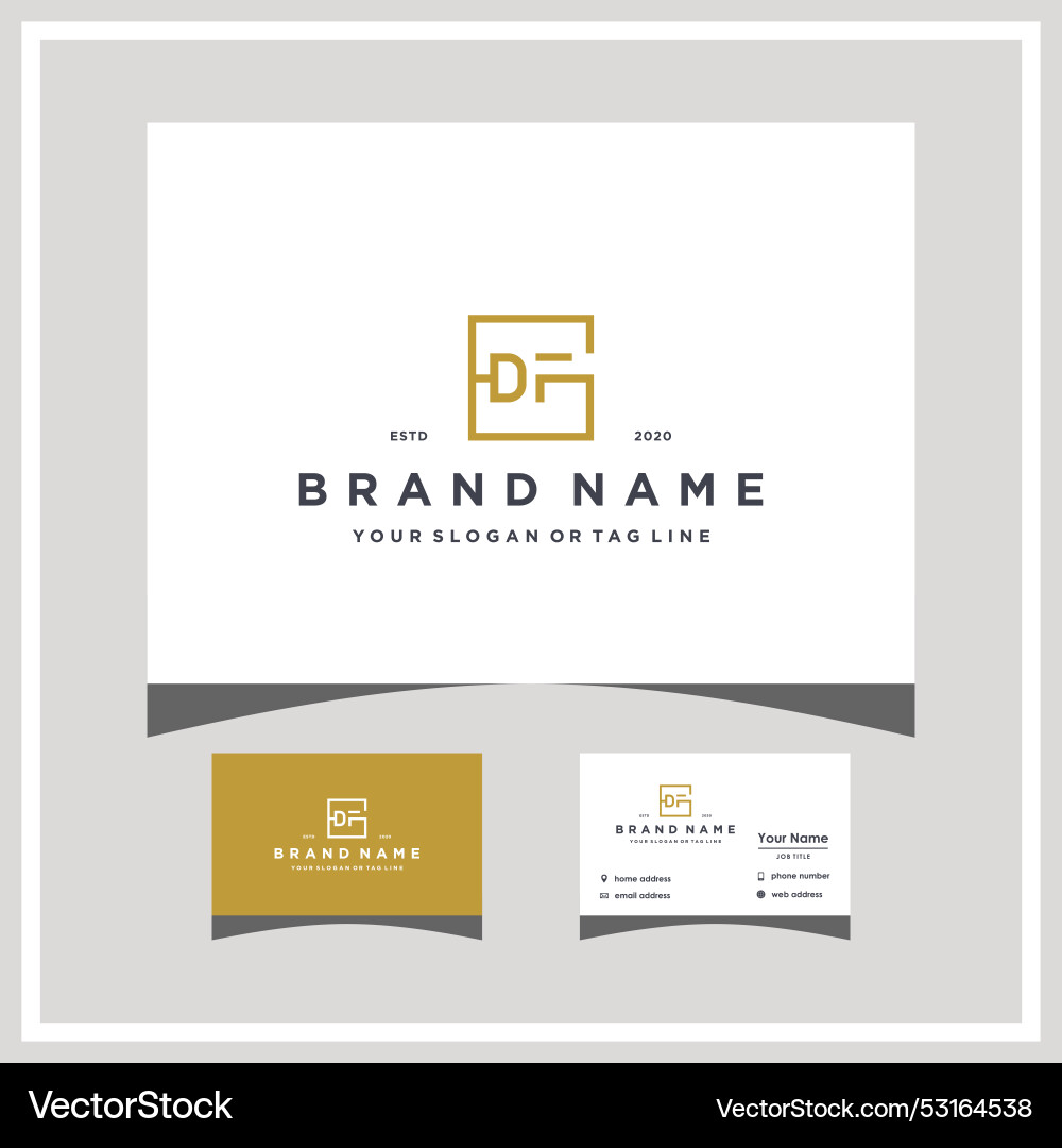 Creative letter gcf logo square design Royalty Free Vector