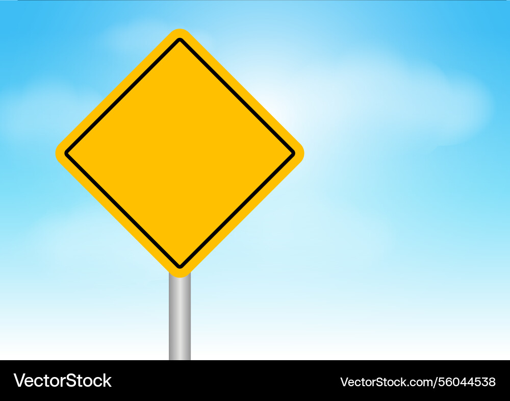 Empty traffic sign on highway road Royalty Free Vector Image