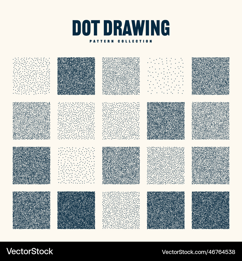 Square shaped dotted objects vintage stipple Vector Image