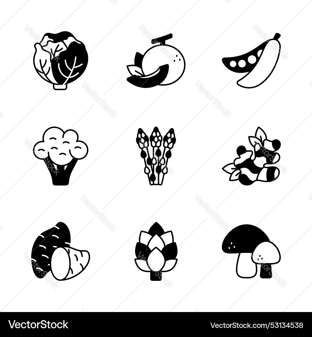 Visually appealing fruit and vegetable set ready Vector Image