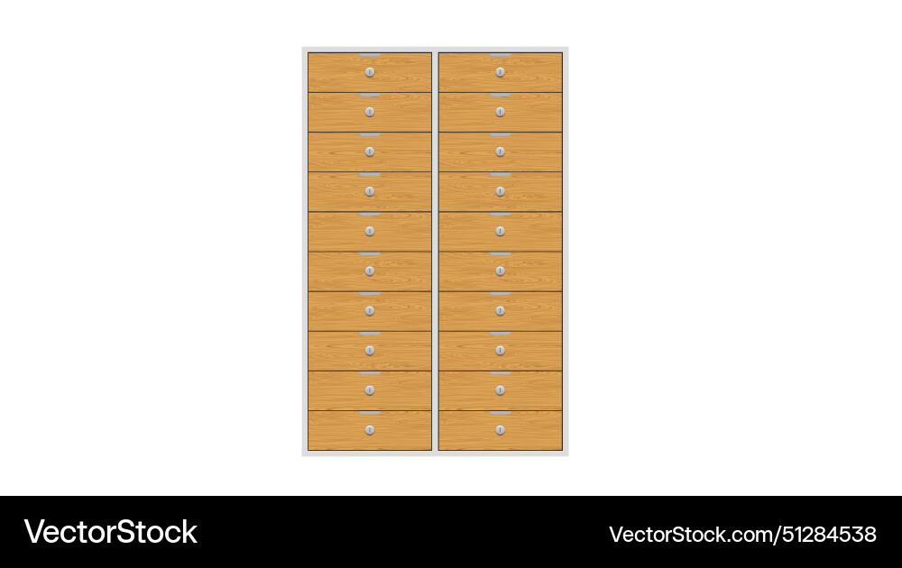 Wooden locker on the white background Royalty Free Vector