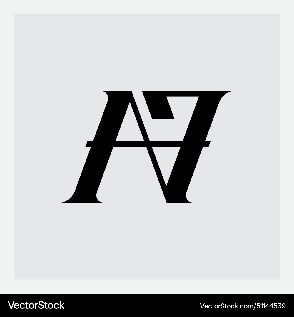 A7 - logotype logo with letter a and number seven Vector Image