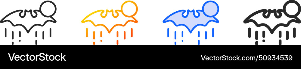 Batman iconthin linear gradient blue stroke and Vector Image