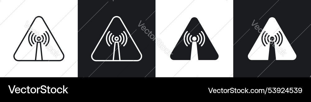 Non ionizing radiation hazard sign Royalty Free Vector Image