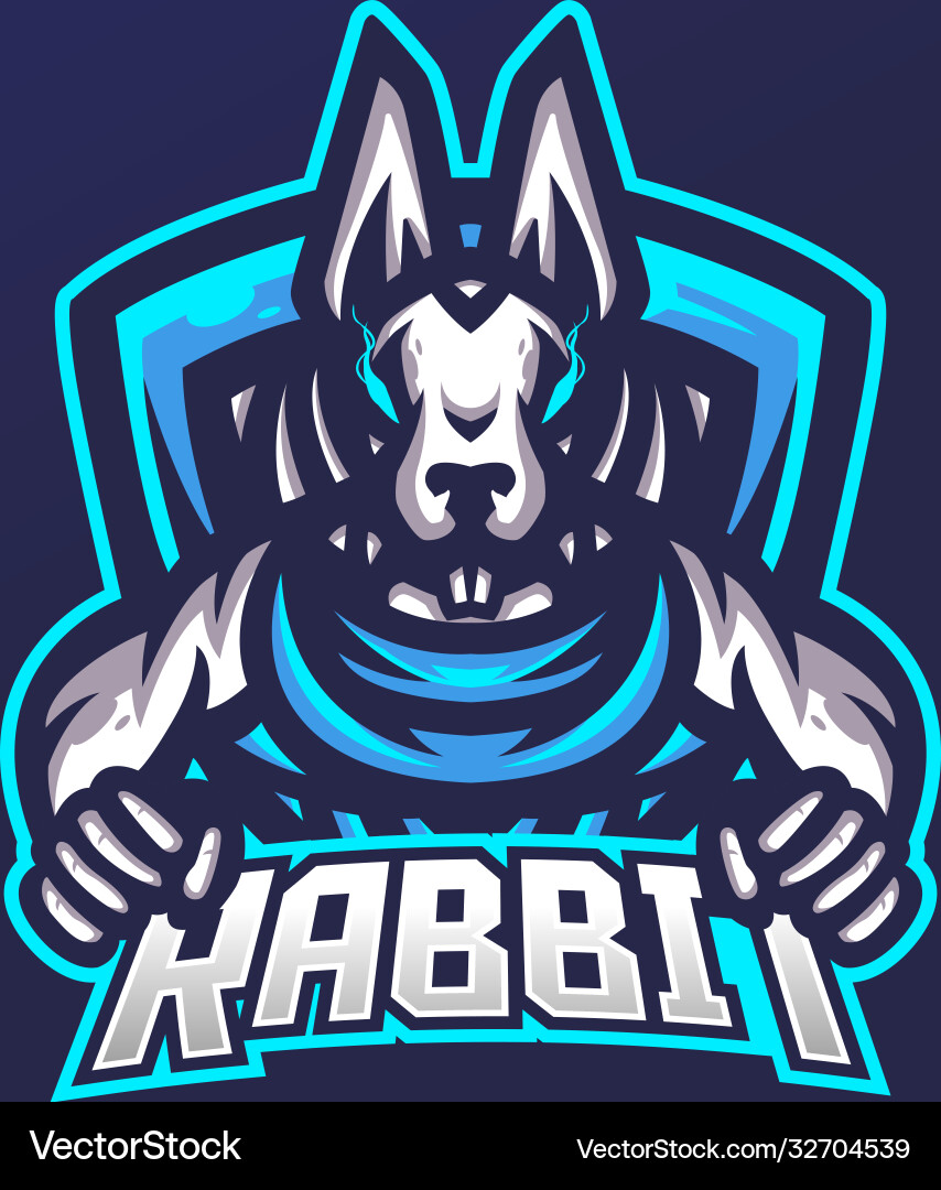 Rabbit esport gaming mascot logo template Vector Image