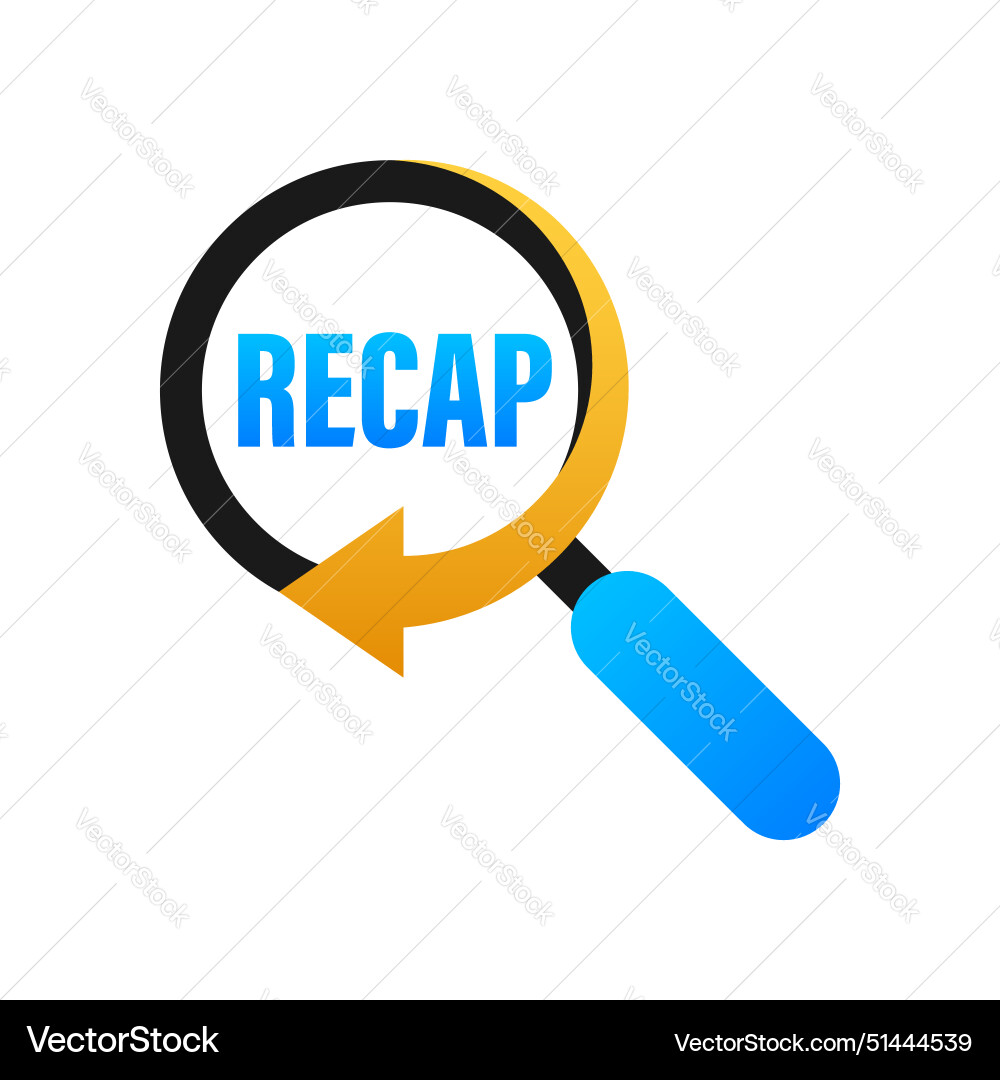 Recap video play button replay watching Royalty Free Vector