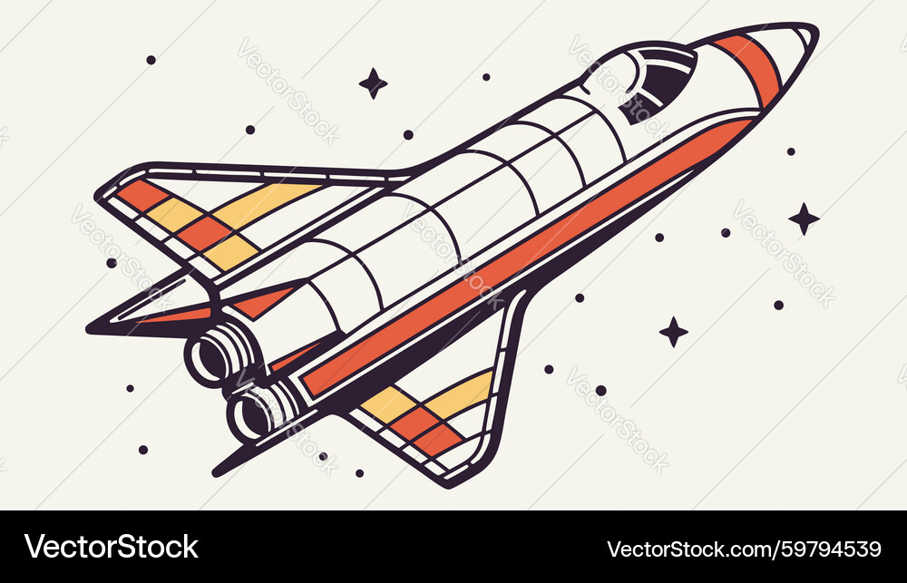 Retro Space Jet Artwork – Royalty-Free Vector | VectorStock