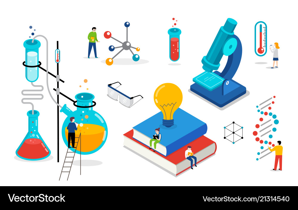 Chemistry lab and school class science education Vector Image