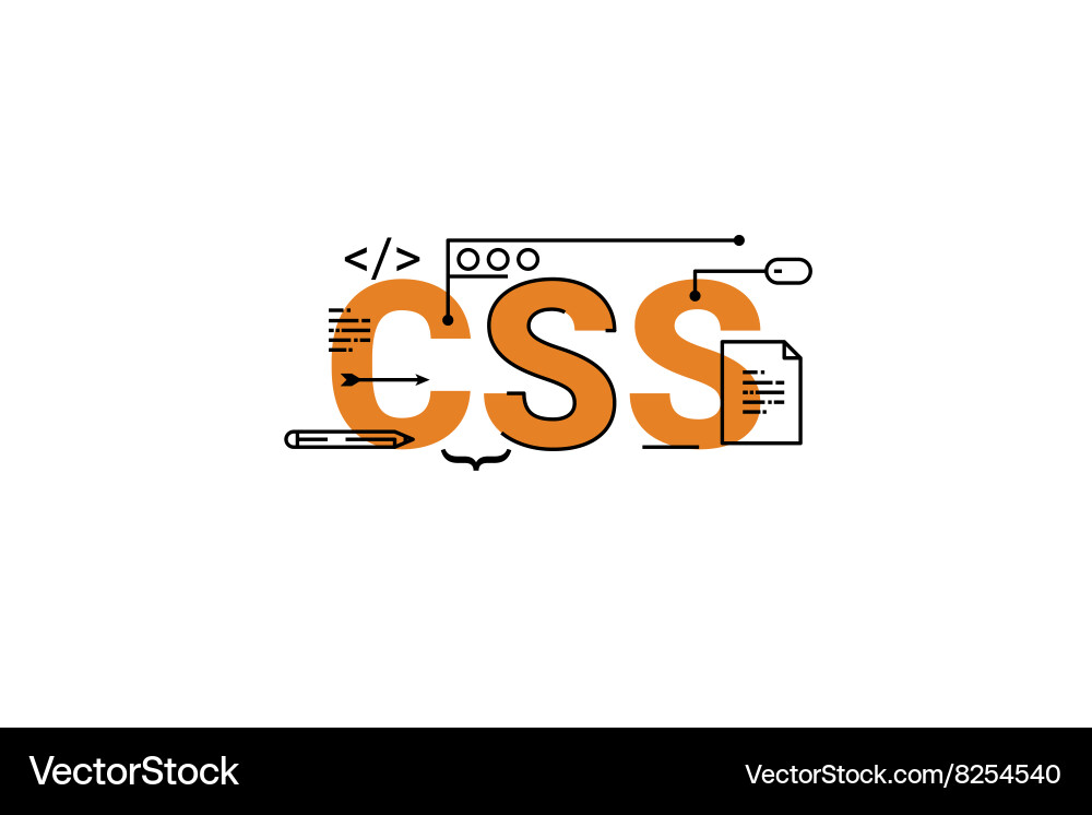 Css word lettering Royalty Free Vector Image - VectorStock