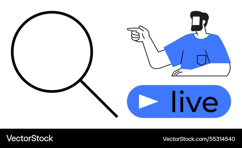 Digital exploration with live streaming concept Vector Image