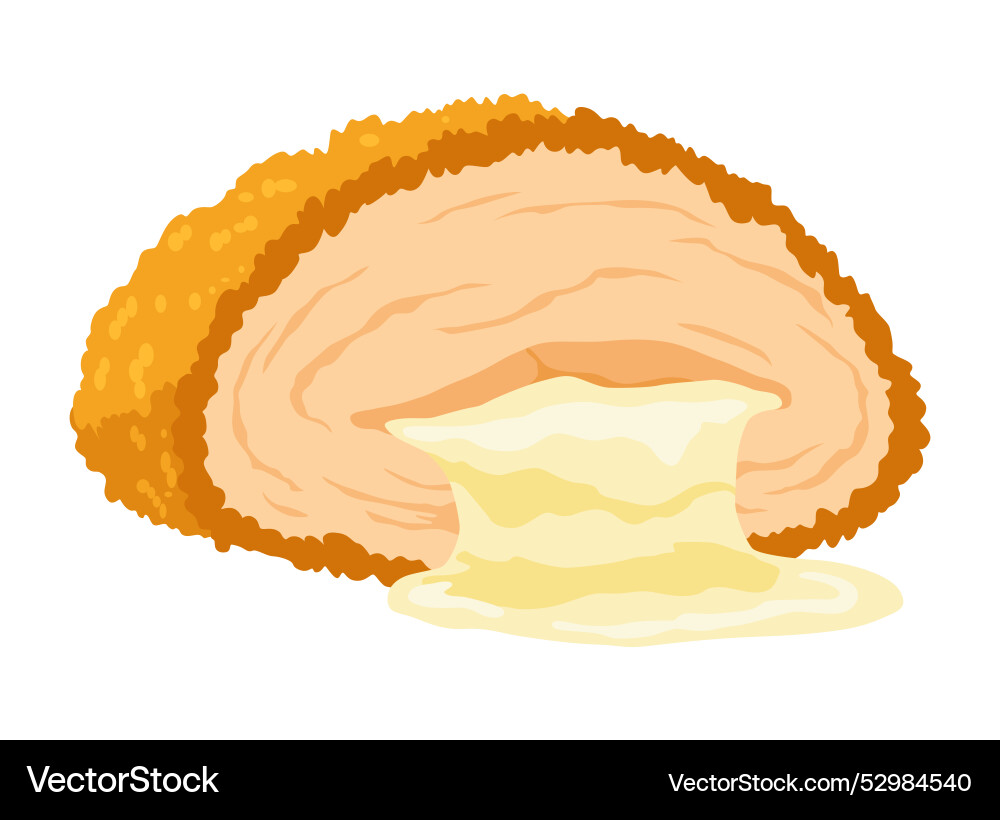 Fried chicken with cheese in roll crispy Vector Image