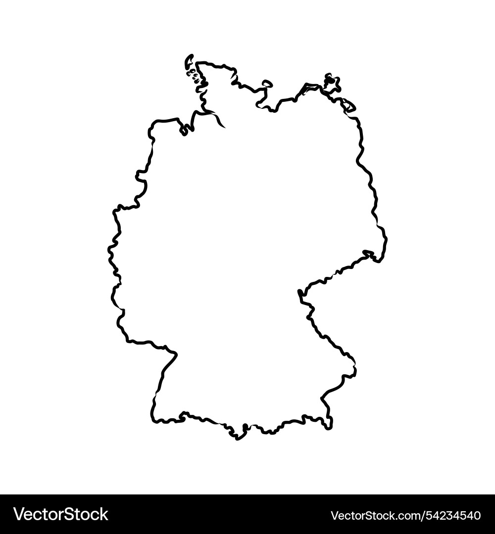Germany map scribble sketch republic Royalty Free Vector