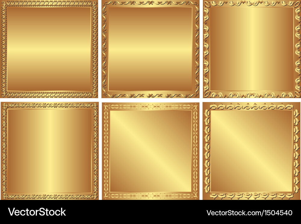 Golden Square Backgrounds Royalty Free Vector Image
