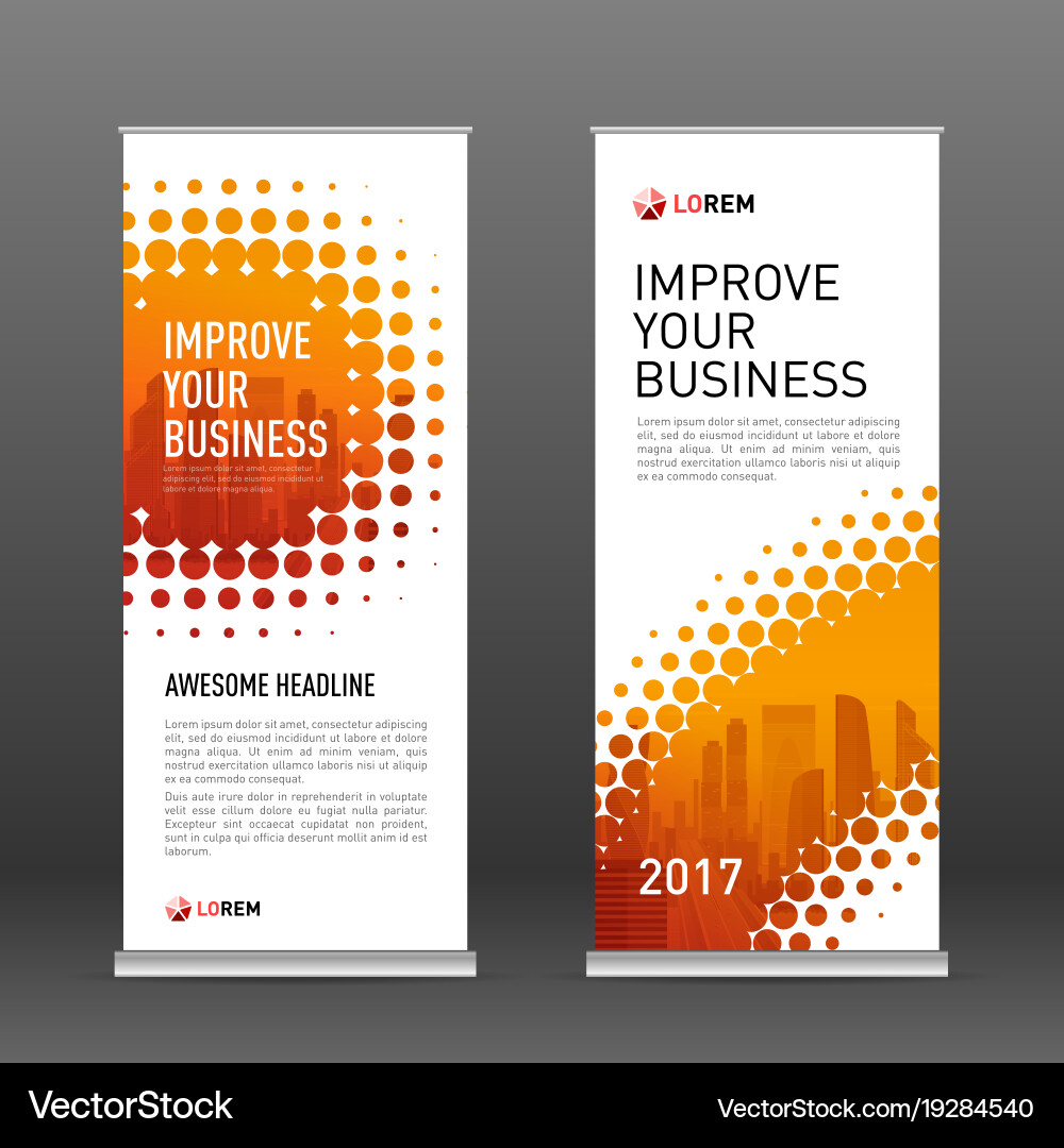Industrial roll up banner design template Vector Image