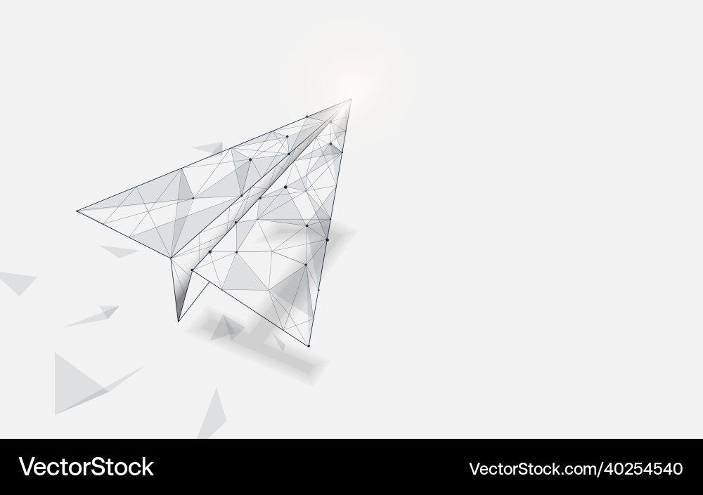 Paper airplanes flying from lines triangles Vector Image