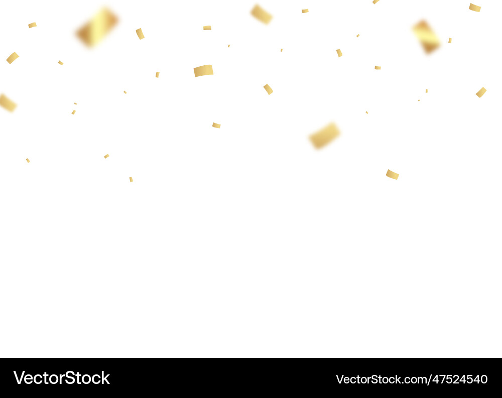 Party background gold confetti isolated Royalty Free Vector