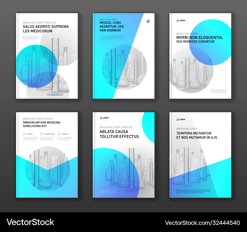 Pharmaceutical brochure cover design layout Vector Image