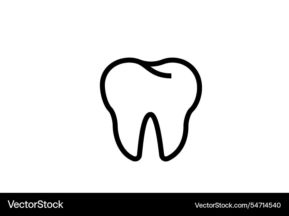 Simple Tooth Icon - Dental Outline Royalty Free Vector Image
