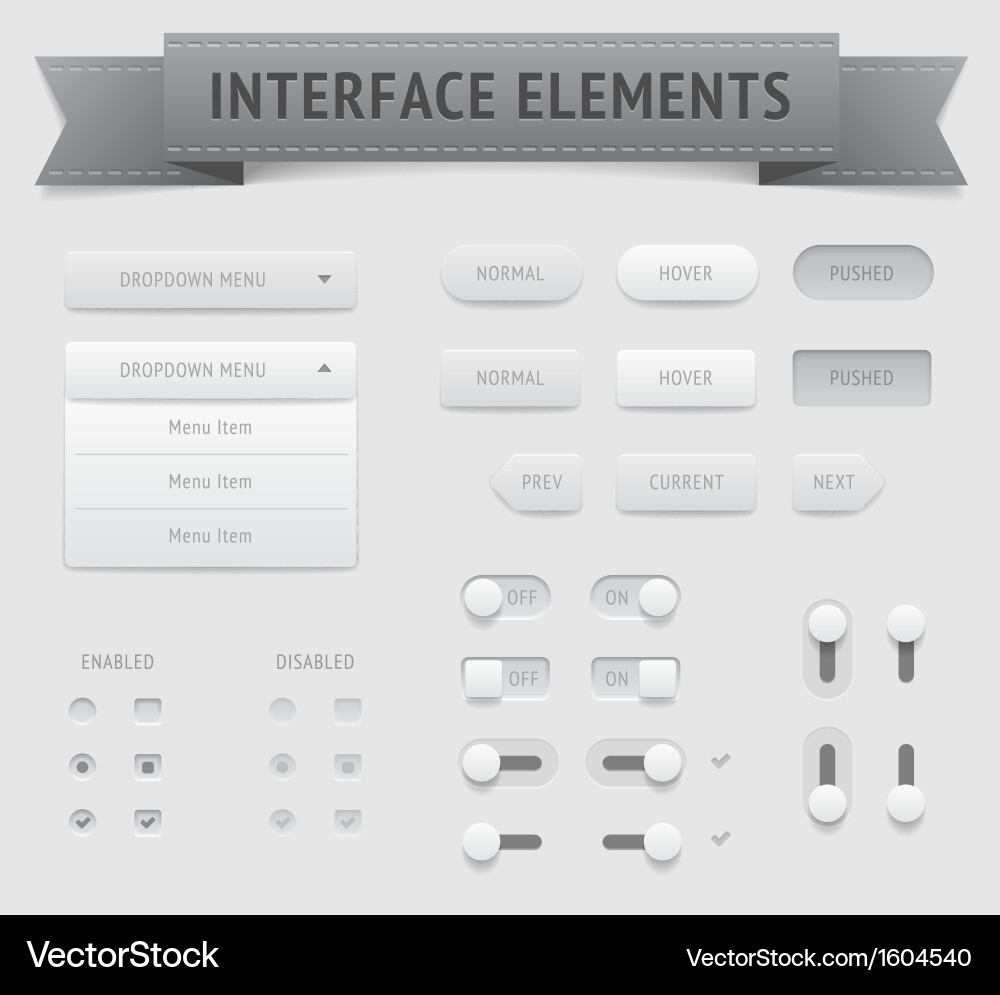 User interface elements Royalty Free Vector Image