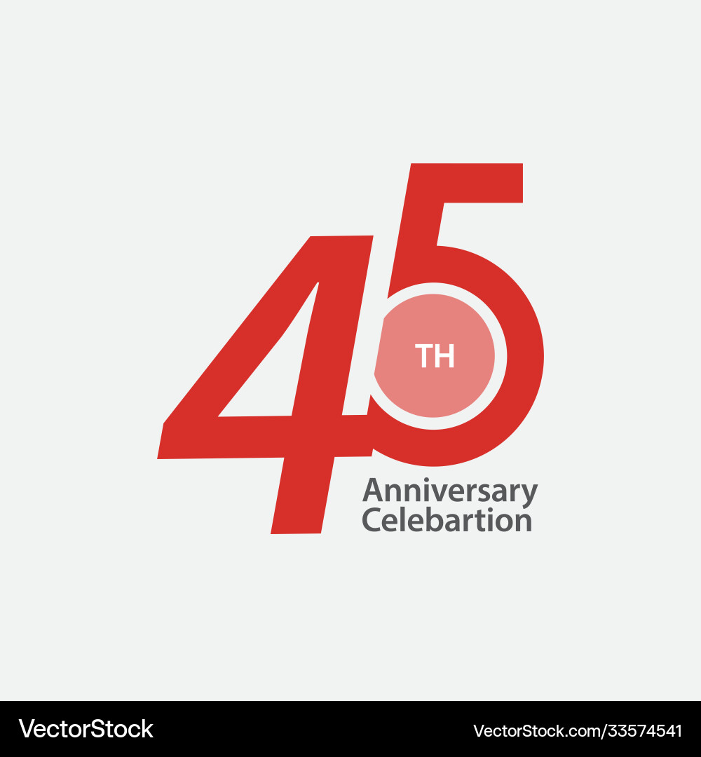 45 th anniversary celebration template design Vector Image