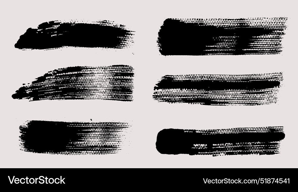 Brush strokes set of text boxes Royalty Free Vector Image