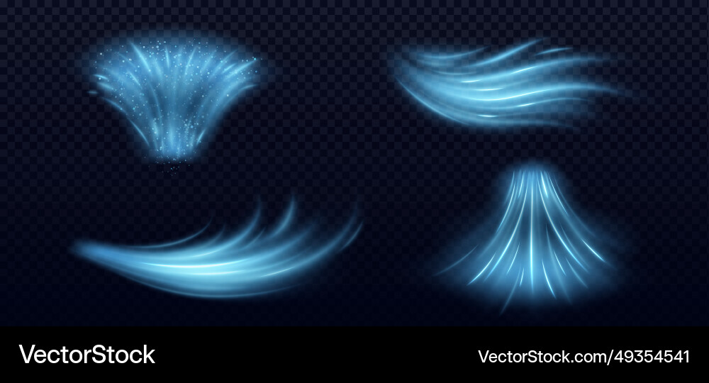 Cold air wind flow cool fresh wave effect Vector Image