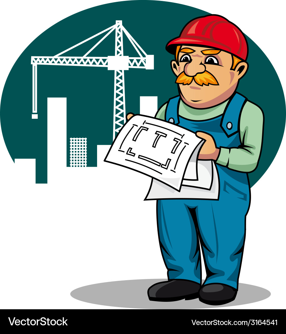 Engineer on construction site Royalty Free Vector Image