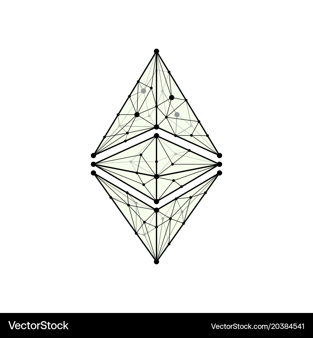 Ethereum classic outline silhouette Royalty Free Vector