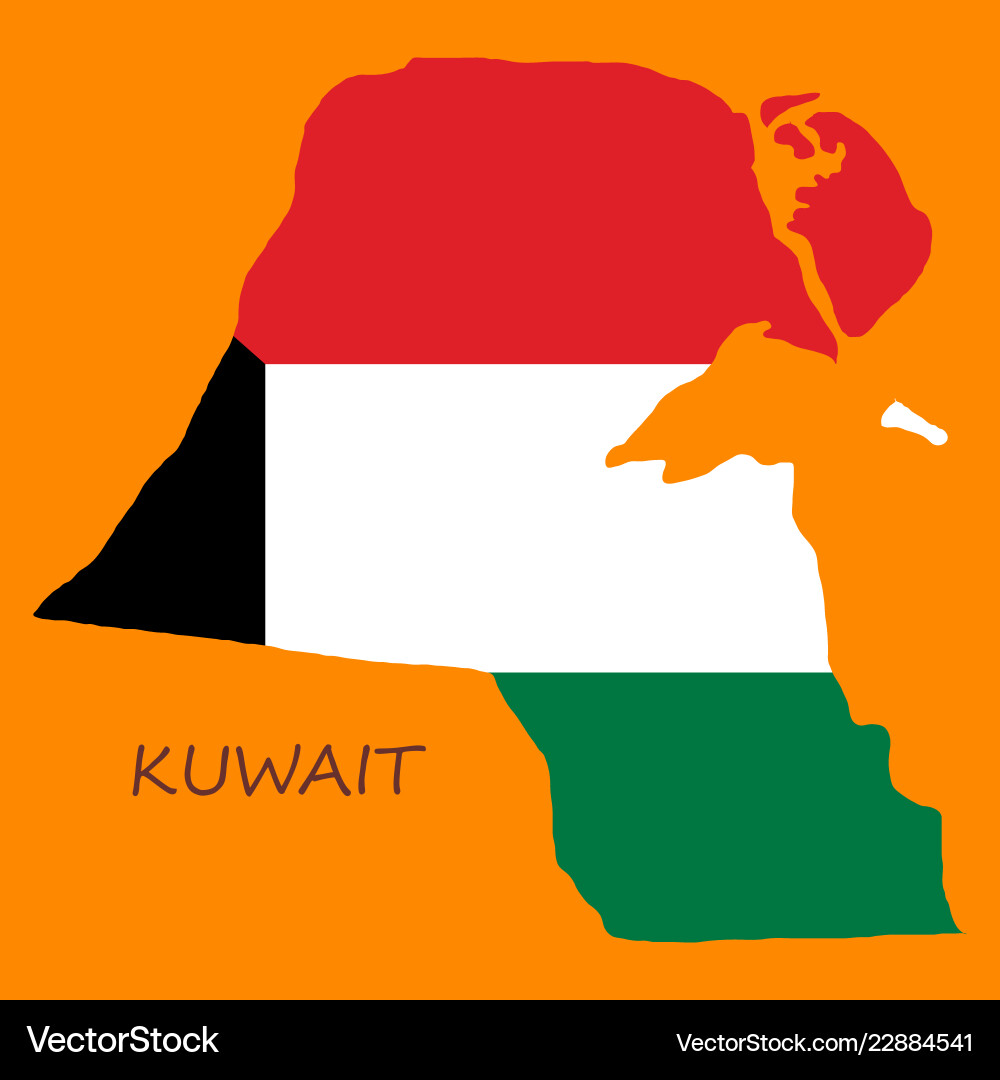 Flag-map of kuwait Royalty Free Vector Image - VectorStock