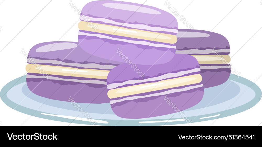French violet macaroons icon cartoon Royalty Free Vector