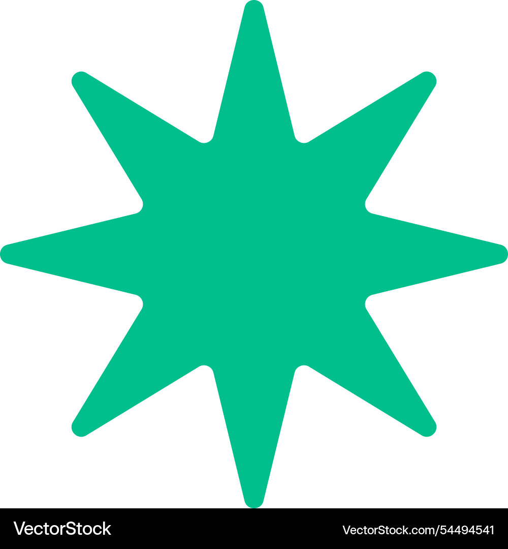 Green star shape abstract geometry Royalty Free Vector Image
