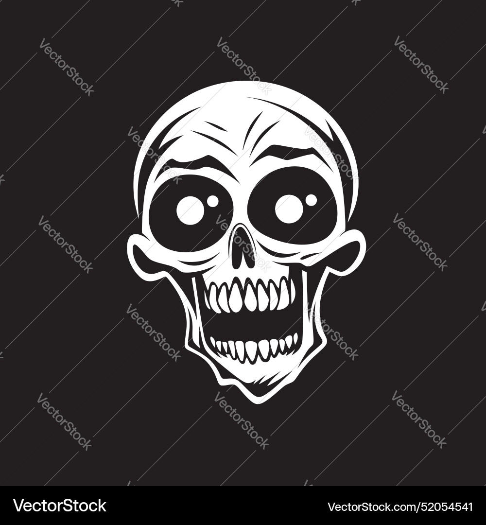 Haunting surprise logo shocked skeleton emblem Vector Image