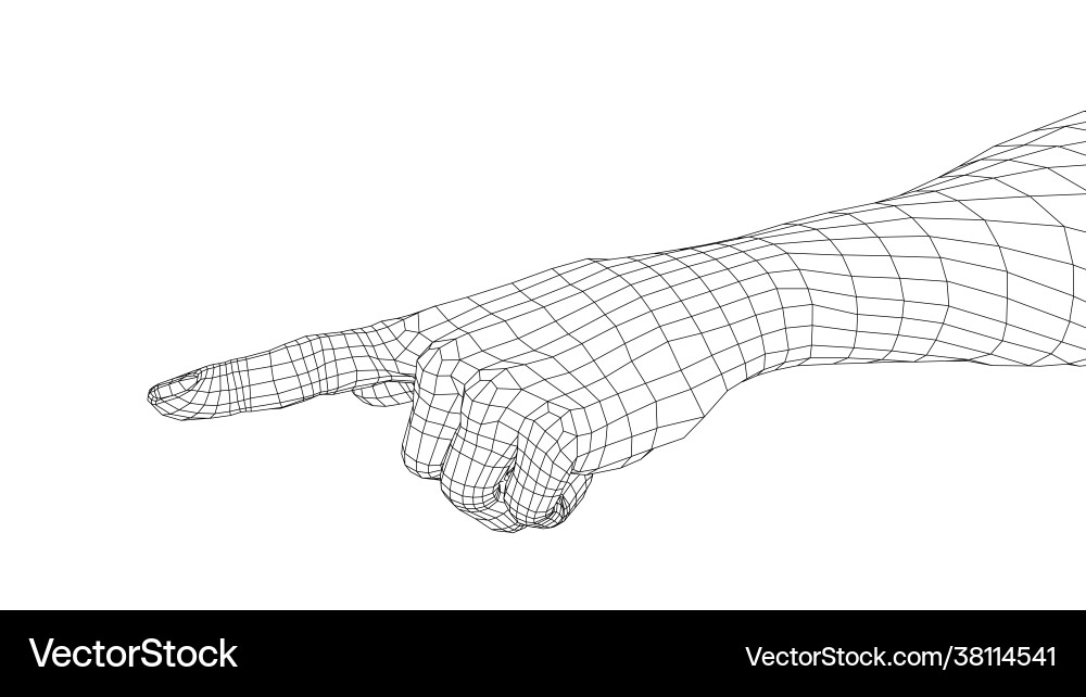 Human hand point with finger Royalty Free Vector Image