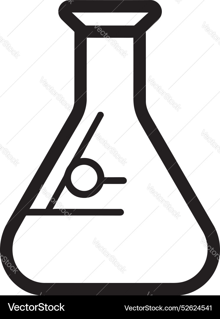 Lab perfection erlenmeyer flask graphics and logo Vector Image