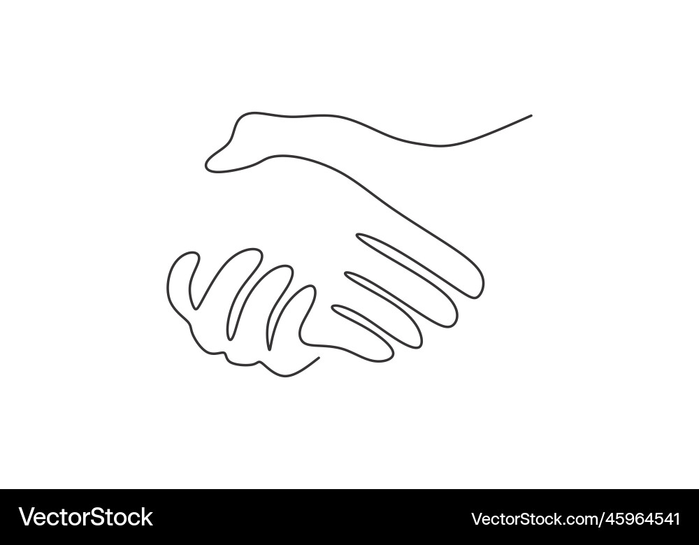 Minimalist Handshake Line Art Royalty Free Vector Image
