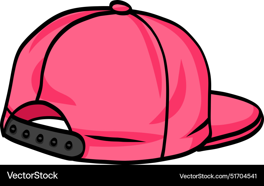 Pink snapback cap backward hat Royalty Free Vector Image