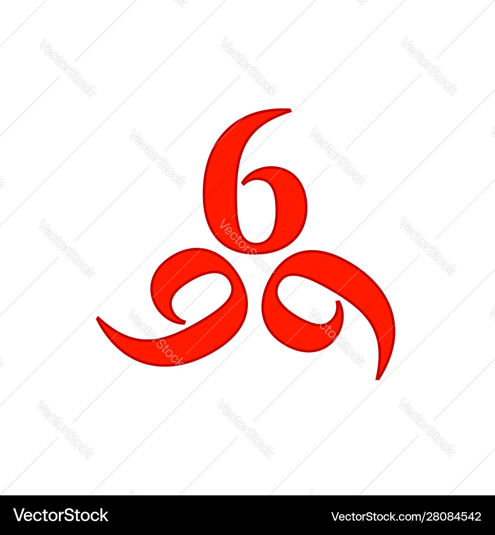 666- number beast or angel symbol Royalty Free Vector Image 666- number beast or angel symbol Royalty Free Vector Image