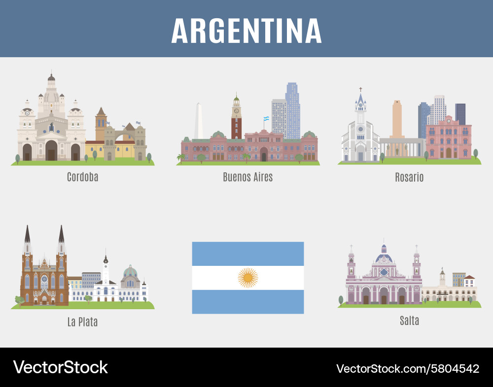 Argentina Cityscapes Royalty Free Vector Image