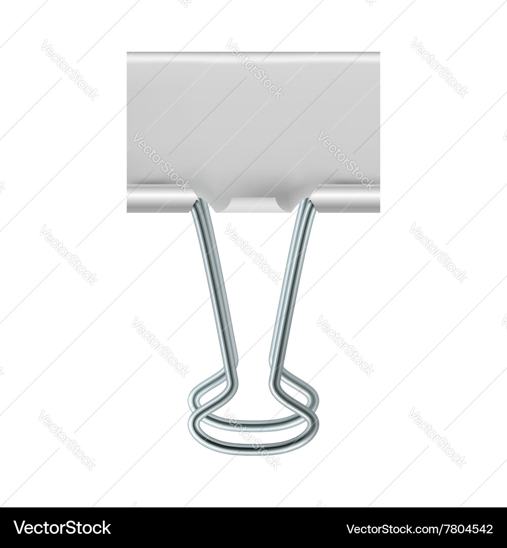 Binder clip icon realistic style Royalty Free Vector Image