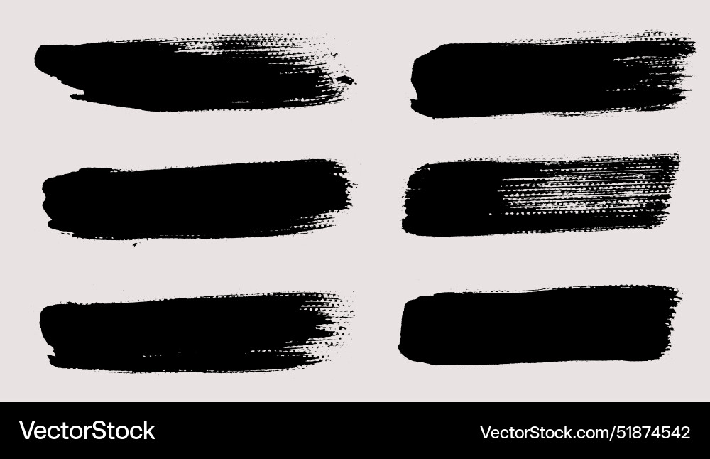 Brush strokes set of text boxes Royalty Free Vector Image
