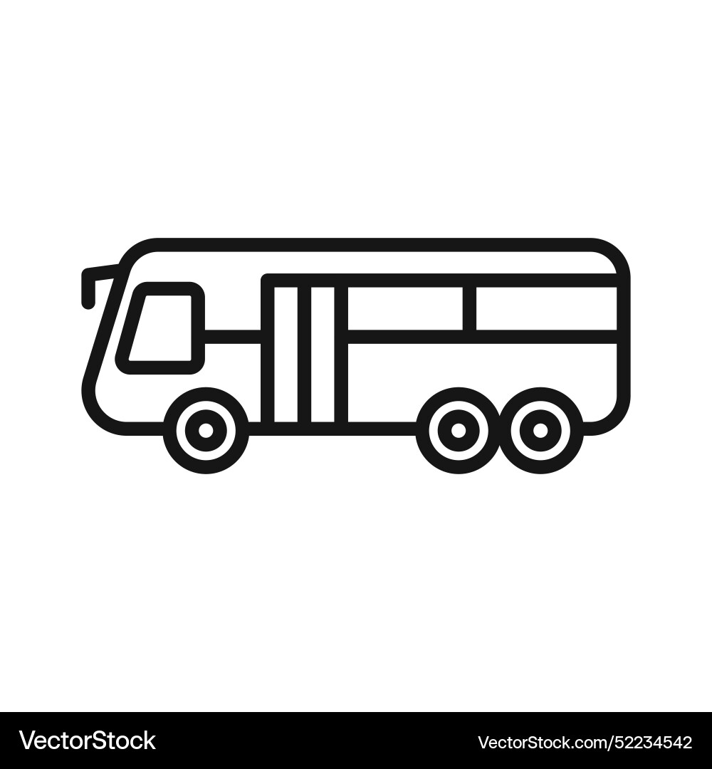 Bus icon black line art logo Royalty Free Vector Image