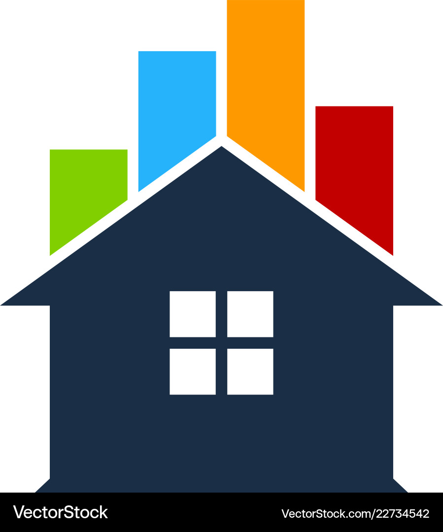 Chart house logo icon design Royalty Free Vector Image