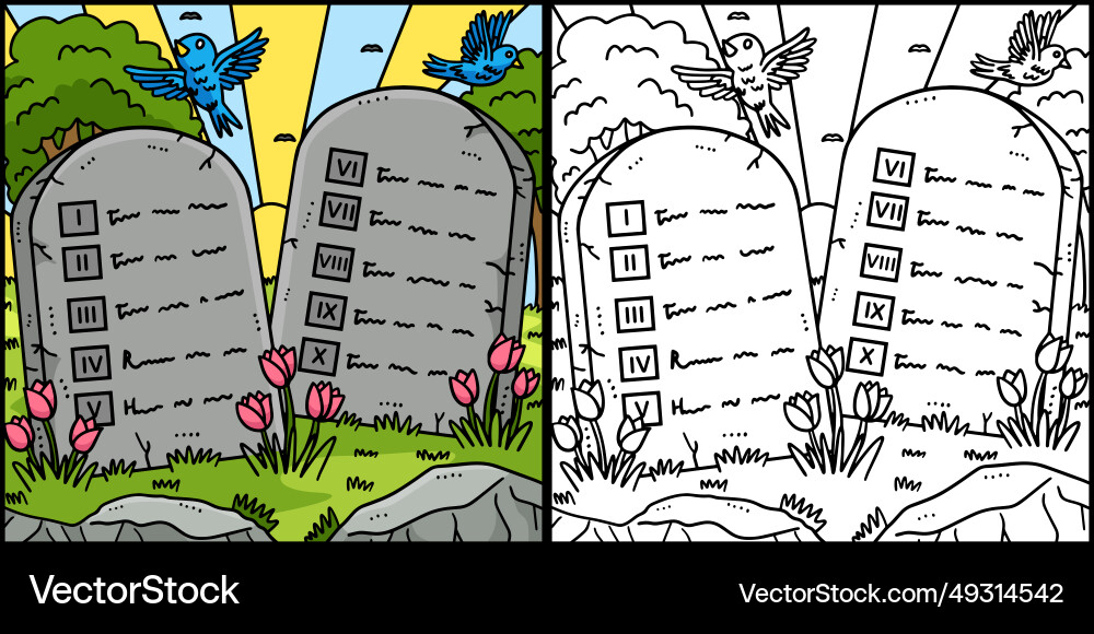 Christian ten commandments tablets Royalty Free Vector Image