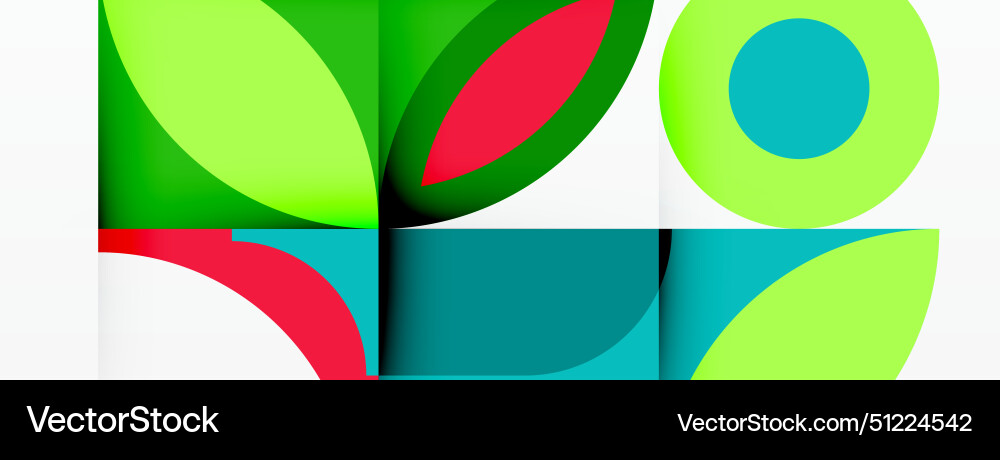 Colorful geometric pattern with green red Vector Image