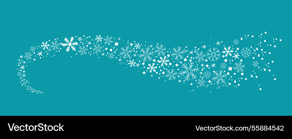 Decorative winter background with snowflakes wave Vector Image