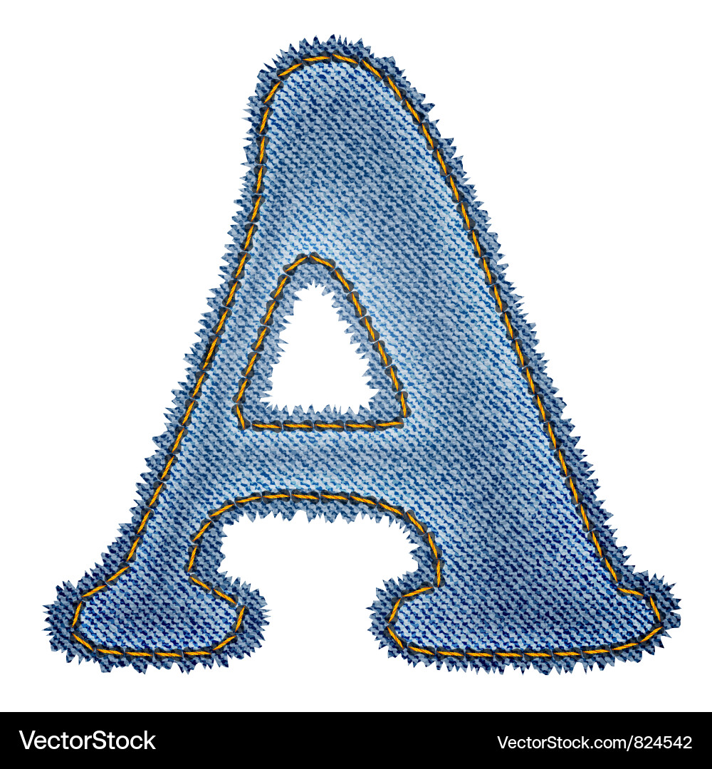 Jeans alphabet denim letter Royalty Free Vector Image