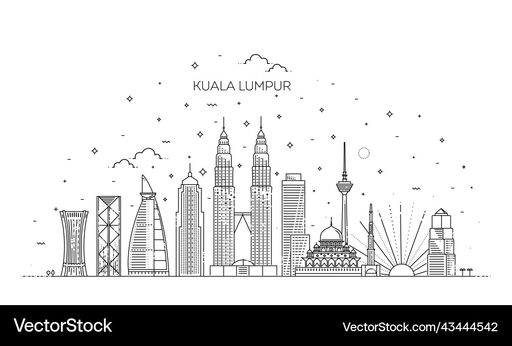 Kuala Lumpur Skyline Royalty Free Vector Image