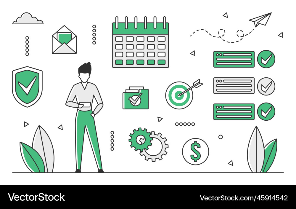 Task management strategy Royalty Free Vector Image